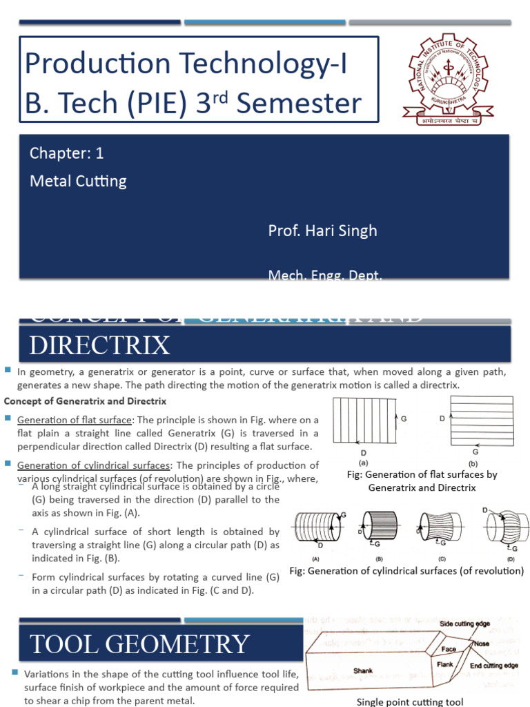 Prod Tech-I - Chapter 1-Metal Cutting | PDF