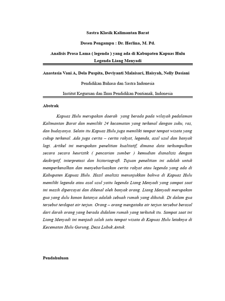 Analisis Prosa Lama | PDF