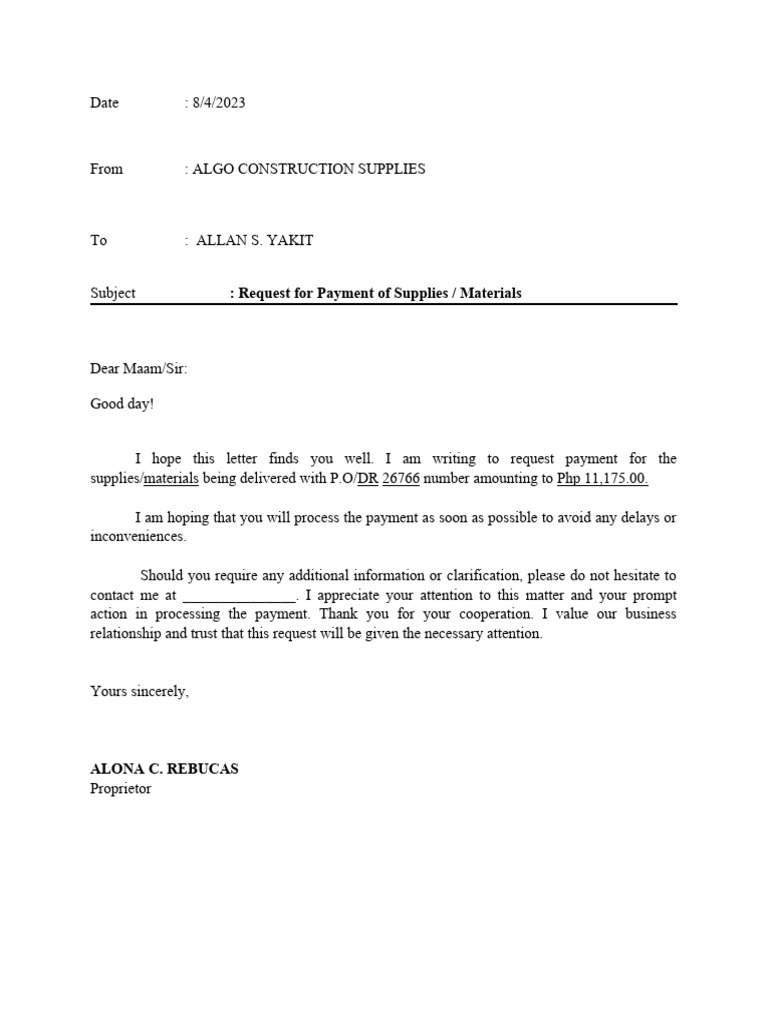 Payment Request_ ALGO | PDF