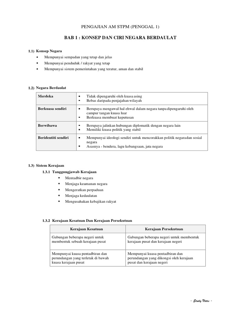 Nota Ringkas 1 | PDF