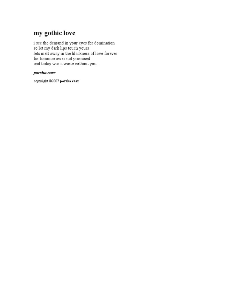 Gothic Love Poem | PDF