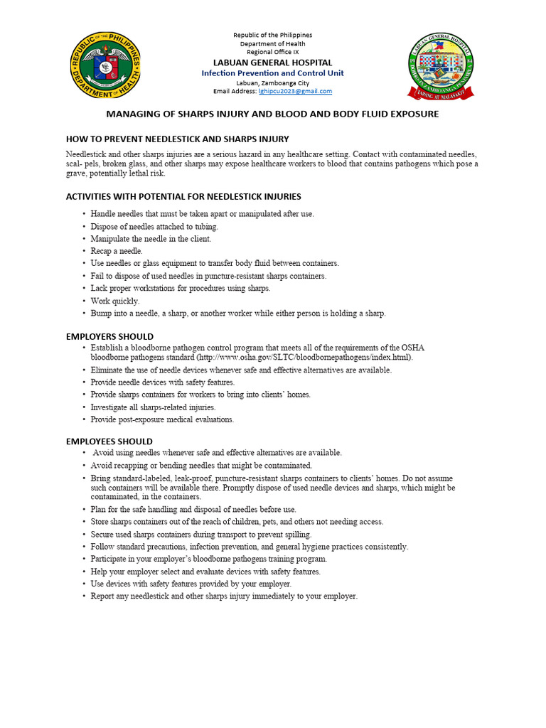 Sharps Safety for Healthcare Workers | PDF | Labor Relations | Epidemiology