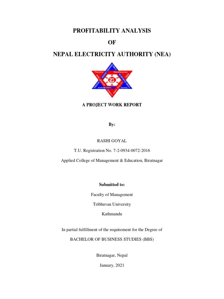 Profitability Analysis of NEA | PDF | Hydroelectricity | Coefficient Of ...