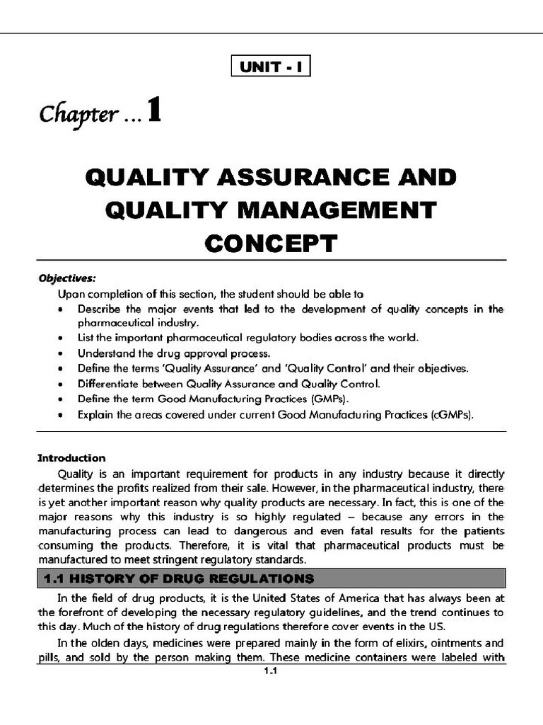 Quality Assurance and Quality Management Concepts | PDF