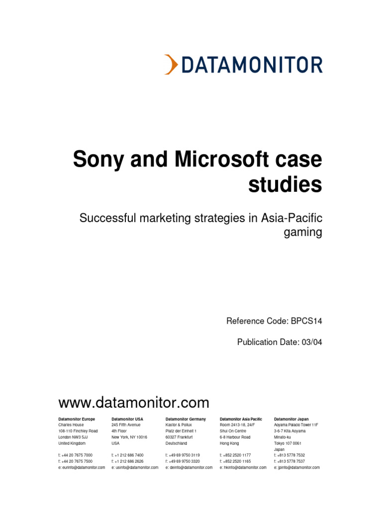 Sony and Microsoft Case Studies | PDF