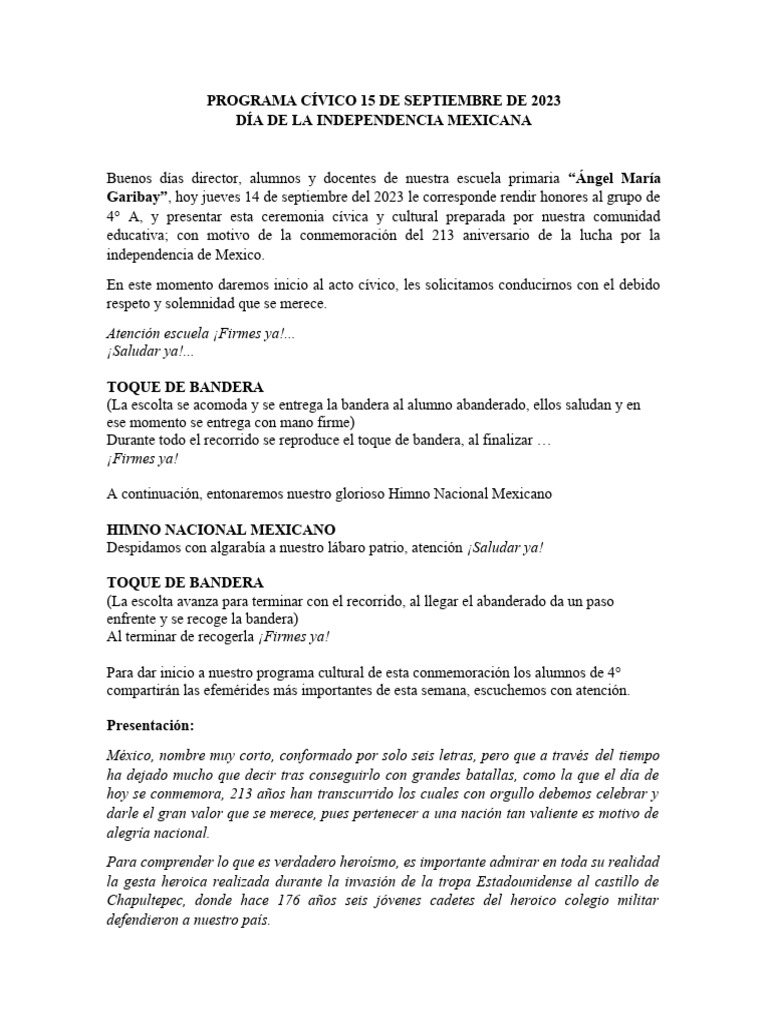 PROGRAMA Septiembre 2023 | PDF | México