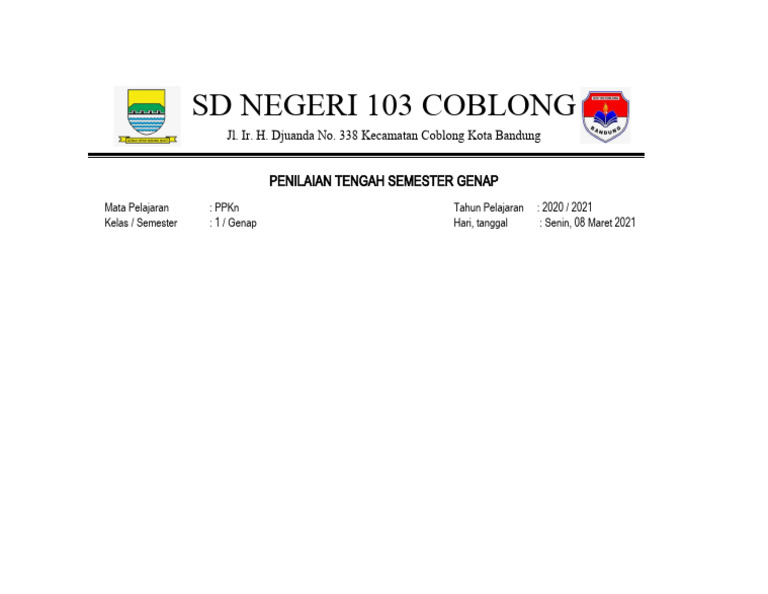 Cover Pts SD NEGERI 103 COBLONG | PDF