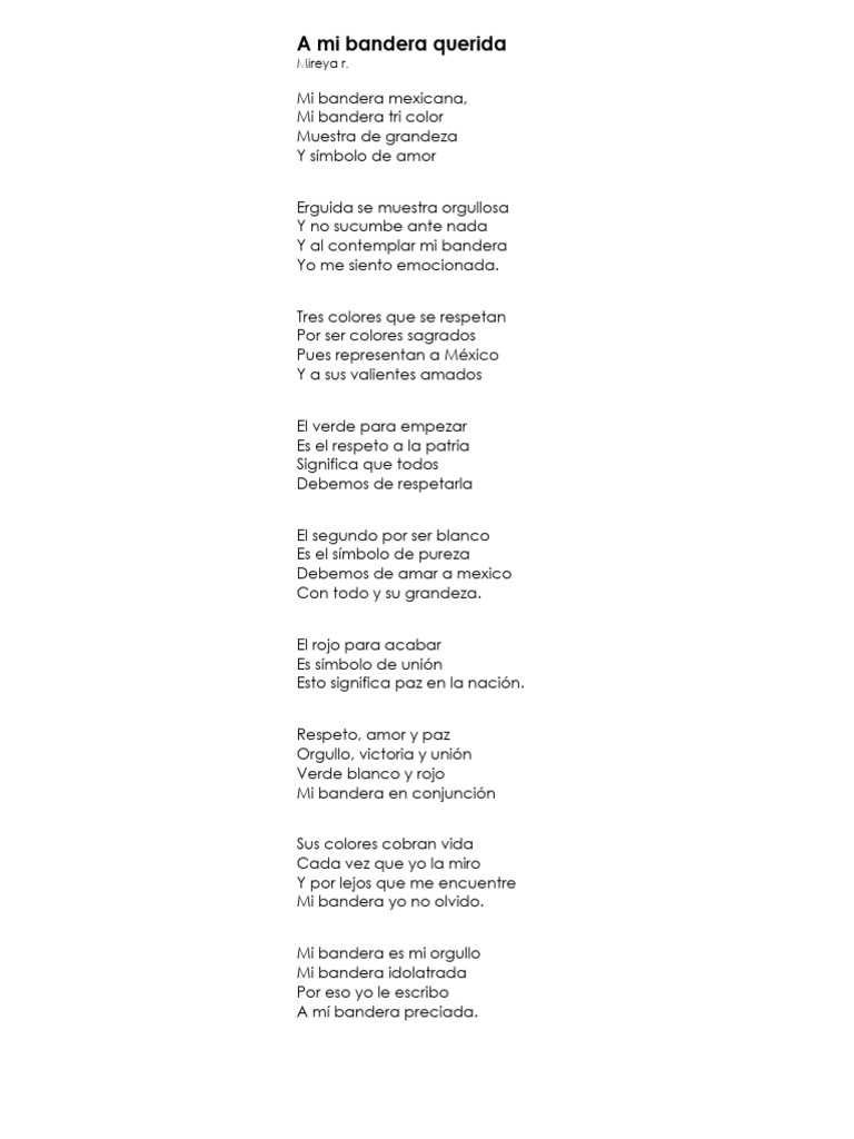 Poesía a mi bandera mexicana | PDF