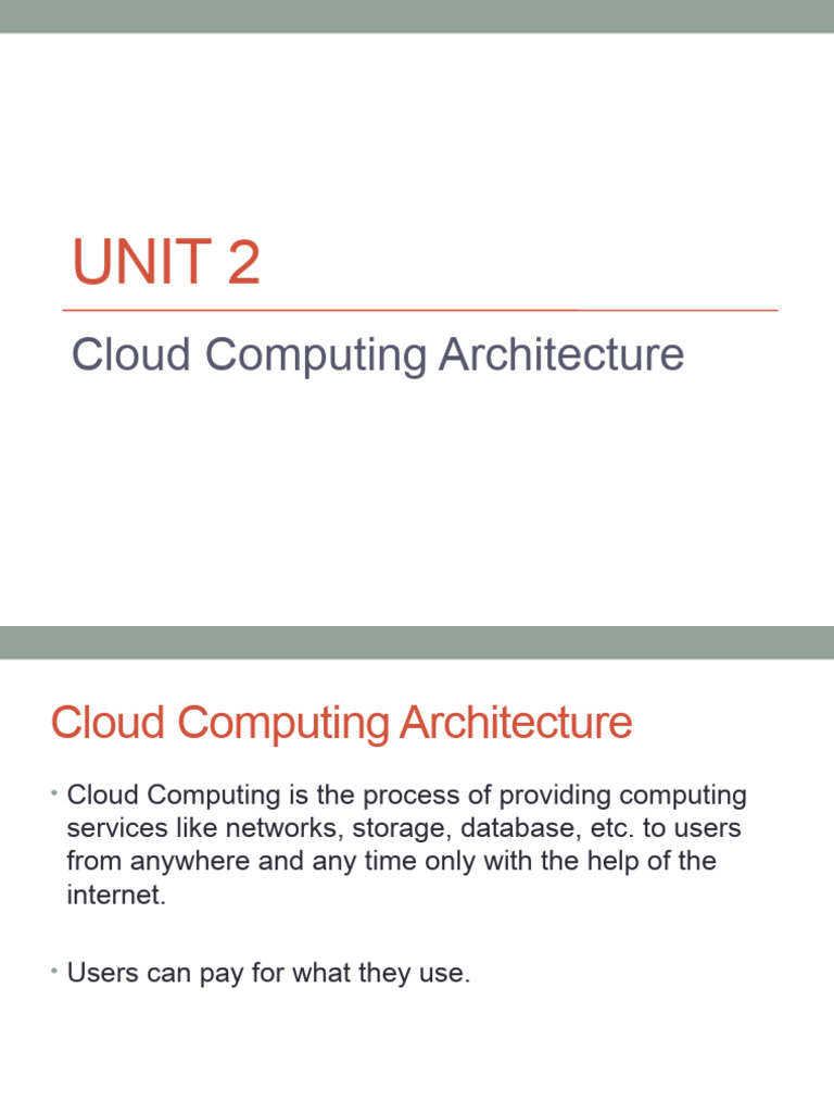Unit 2: Cloud Computing Architecture | Download Free PDF | Cloud Computing | Software As A Service