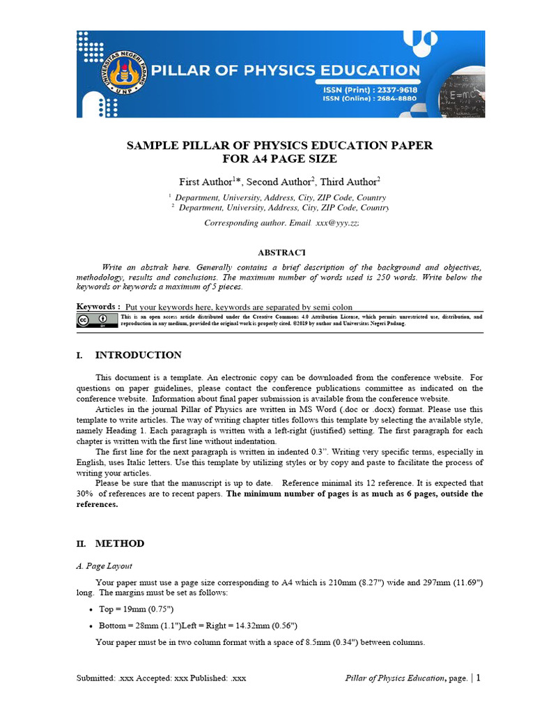 Template for Physics Education Papers | PDF | Letter Case | Text