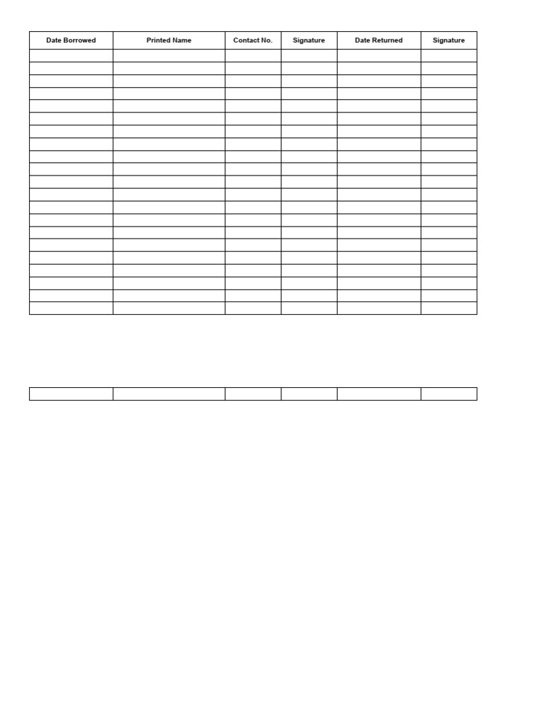 Borrowing Record Template | PDF