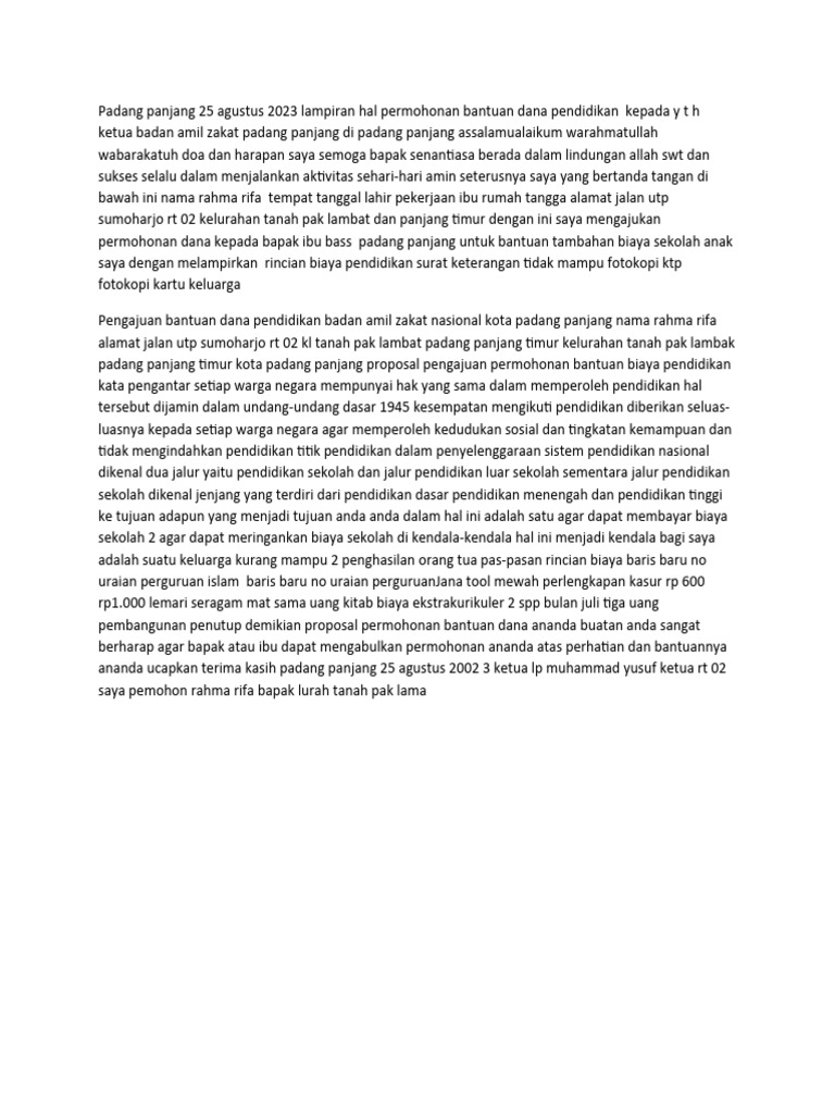 Proposal Pendidikan | PDF