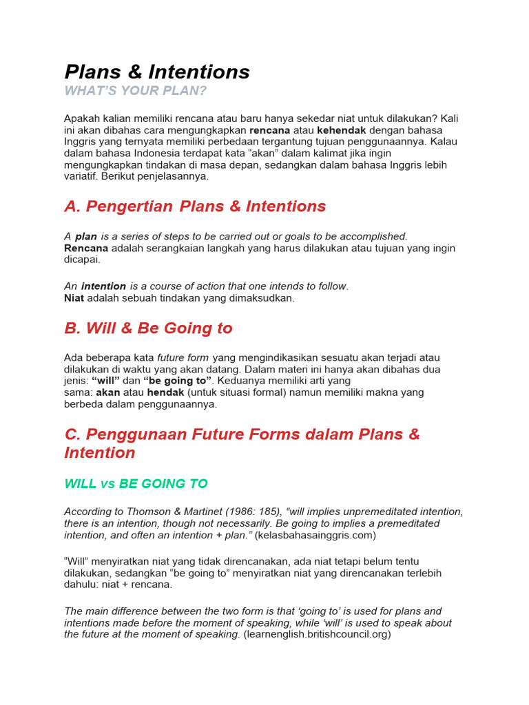 Plans and Intentions | PDF