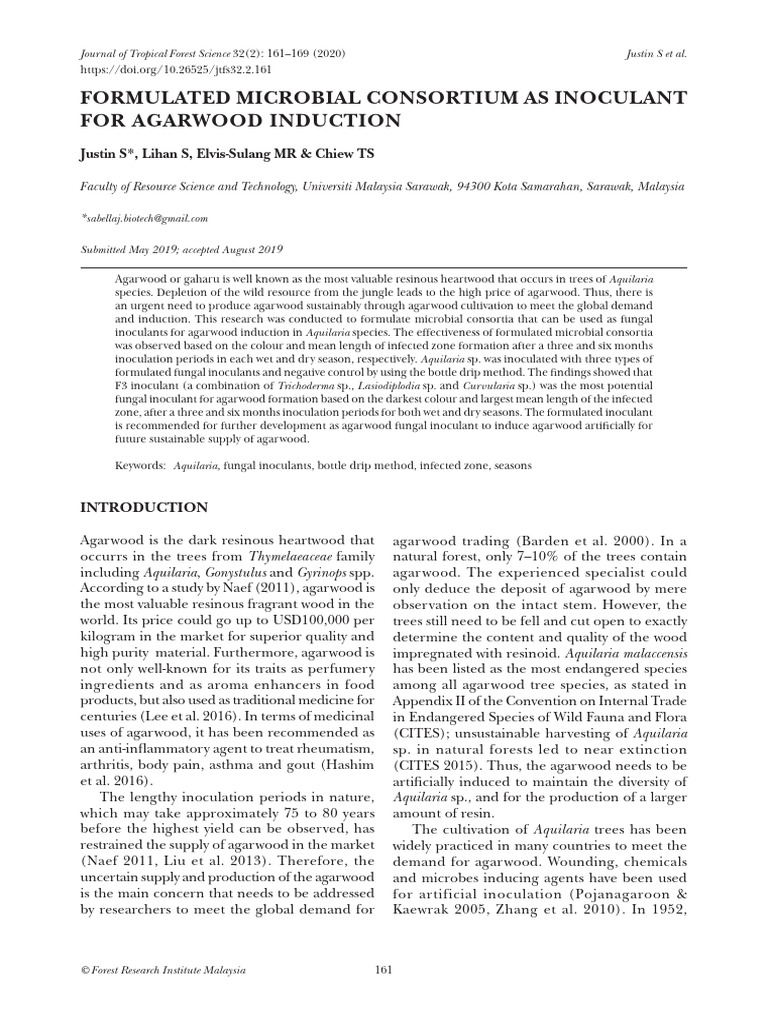 Agarwood Induction via Microbial Inoculants | PDF