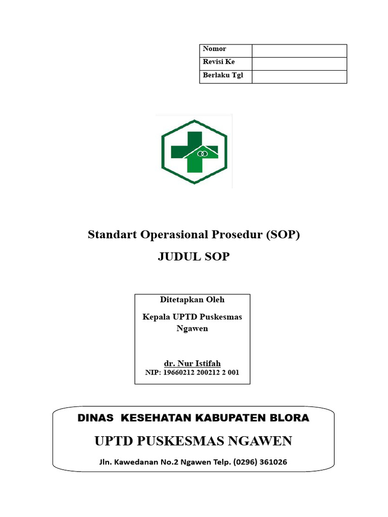 Format SOP Terbaru 2019 REV | PDF