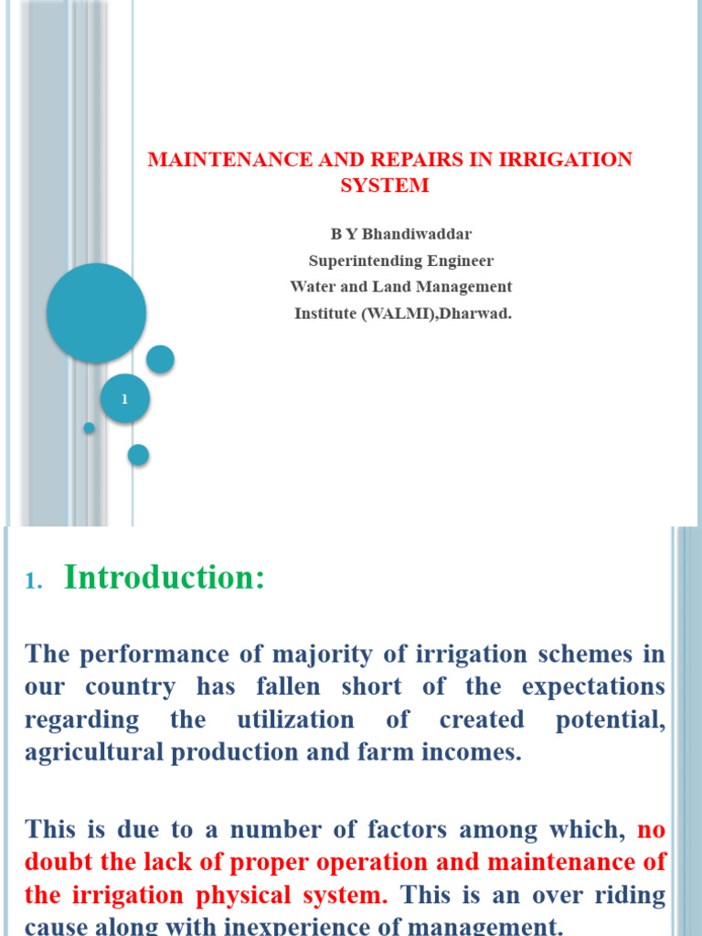 Irrigation System Maintenance Guide | PDF | Dam | Drainage
