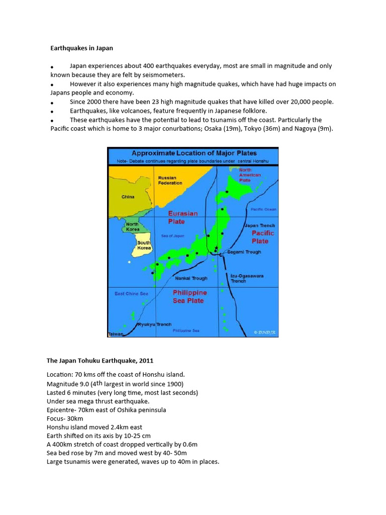 Japan Earthquake Case Study Factfile | PDF