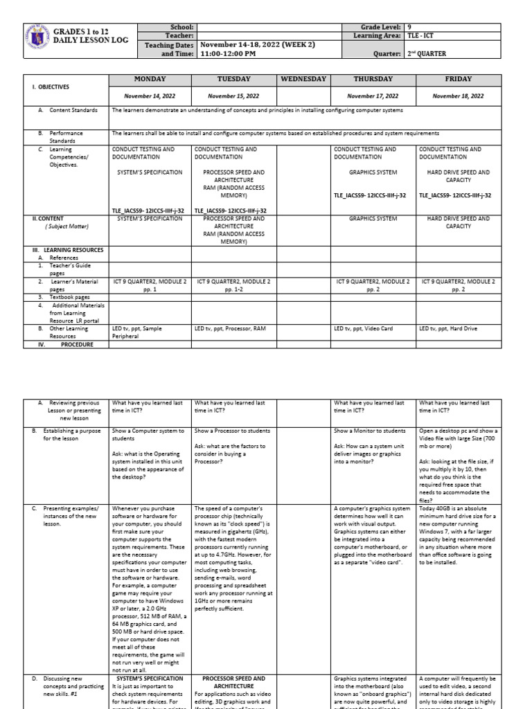 DLL - Tle 9 - Q2 - W2 | PDF