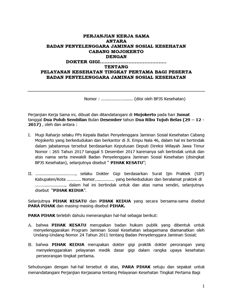 7.template PKS Dokter Gigi 2018-Net (KIRIM) OK | PDF