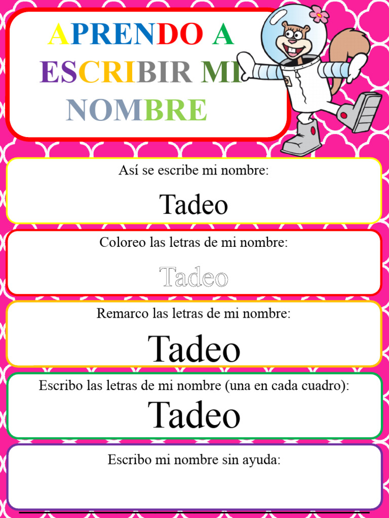 Aprendo A Escribir Mi Nombre | PDF