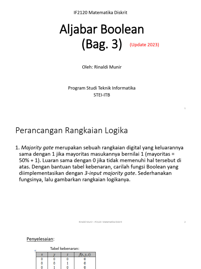 Aljabar Boolean untuk Mahasiswa | PDF