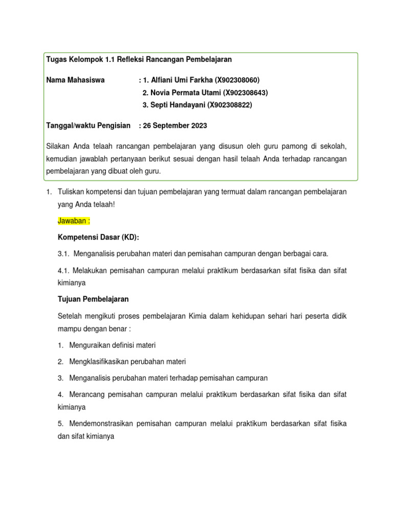 Kelompok 3 - X902308822 - Septi Handayani - TK 1.1.refleksi Rancangan ...