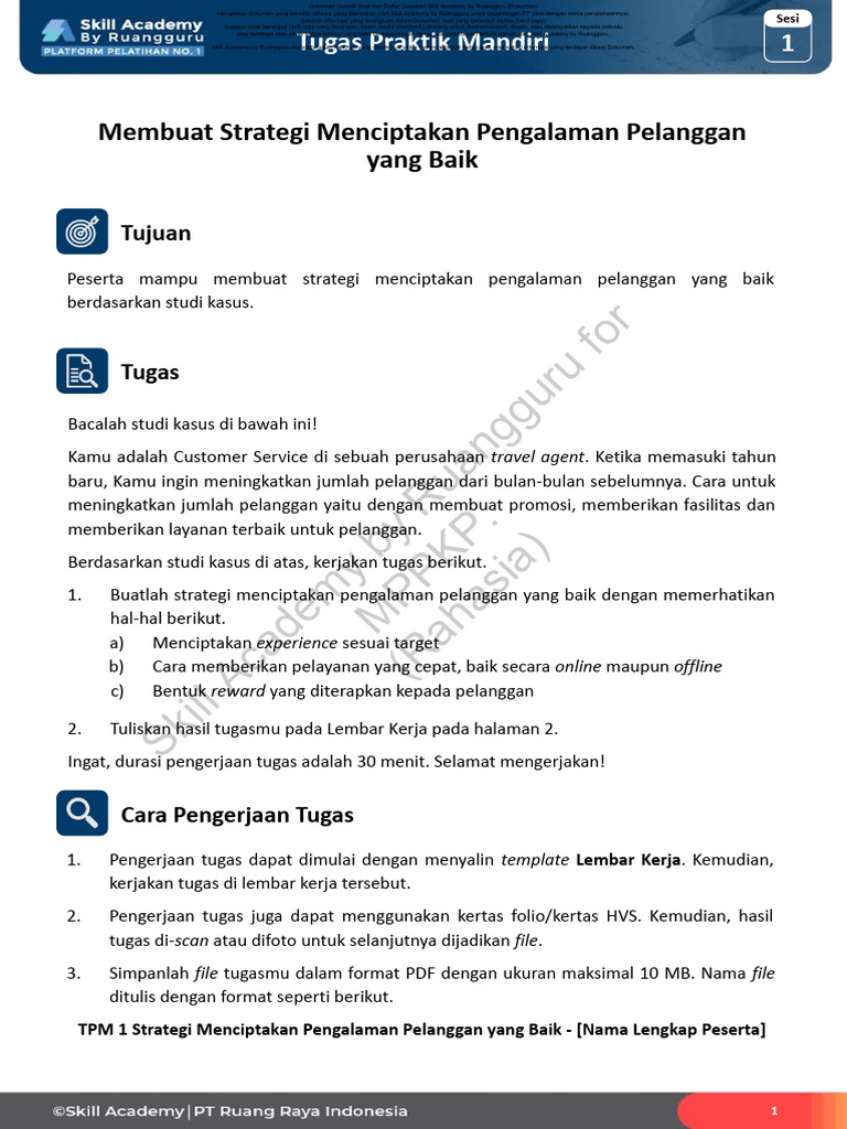 TPM 1 Strategi Menciptakan Pengalaman Pelanggan Yang Baik - Aulia Rahman Isti | PDF