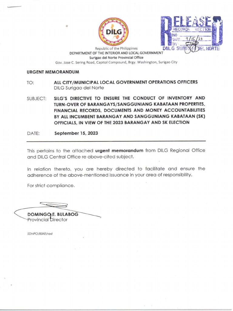 Brgy & SK Inventory & TurnOver | PDF