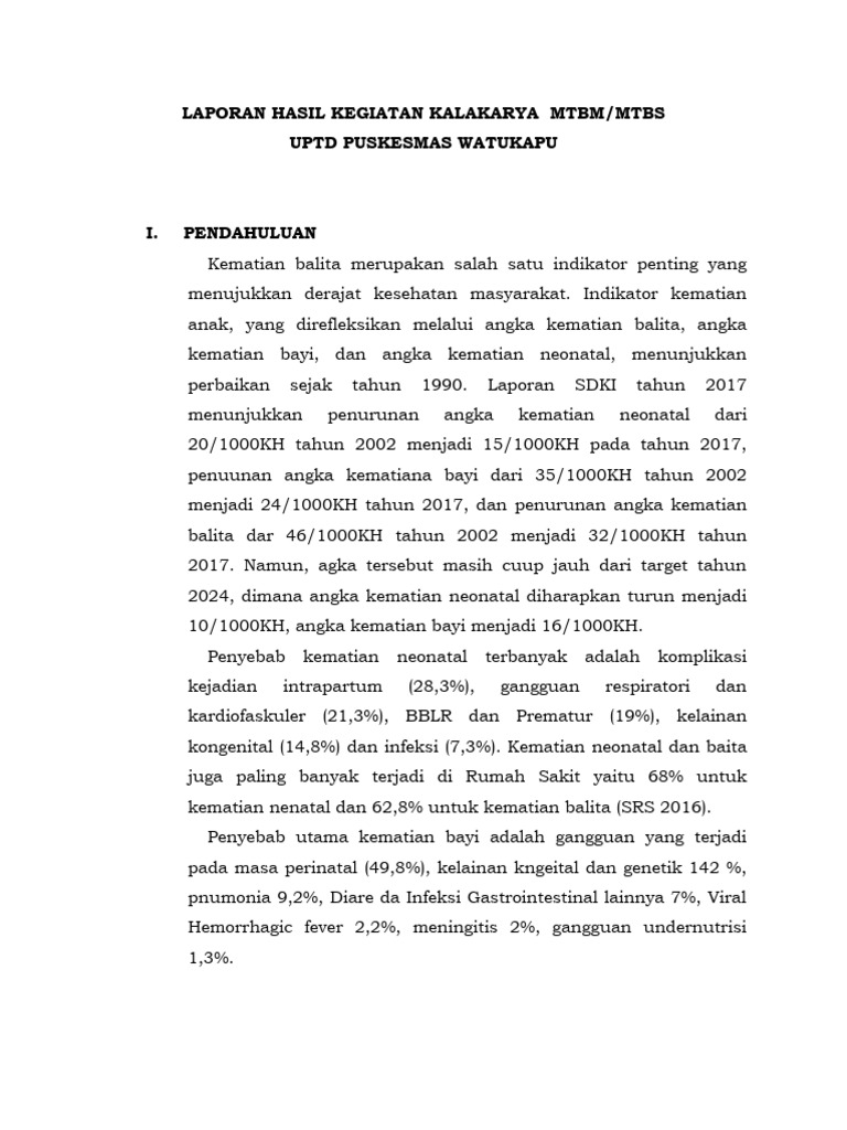 Contoh Laporan Praktek MTBS | PDF