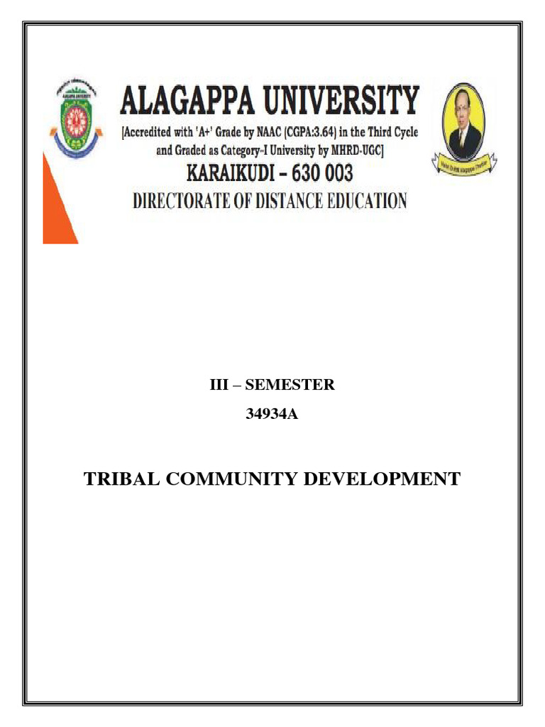 Tribal Community Development Syllabus | PDF