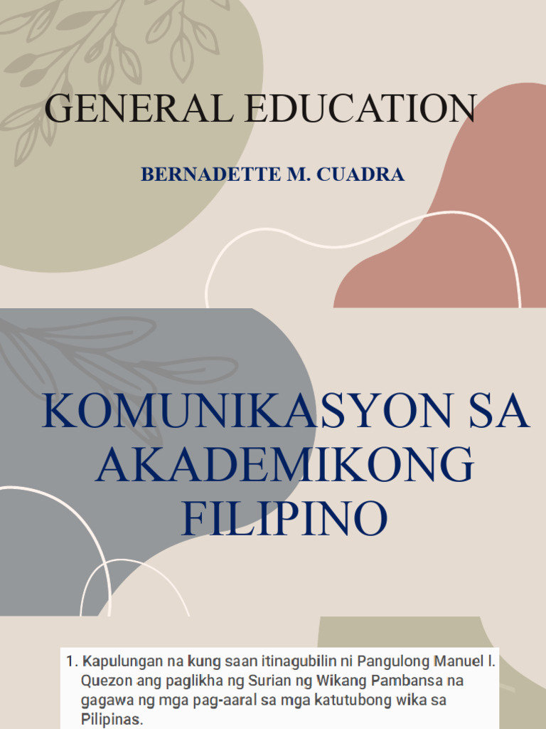 Komunikasyon Sa Akademikong Filipino | PDF