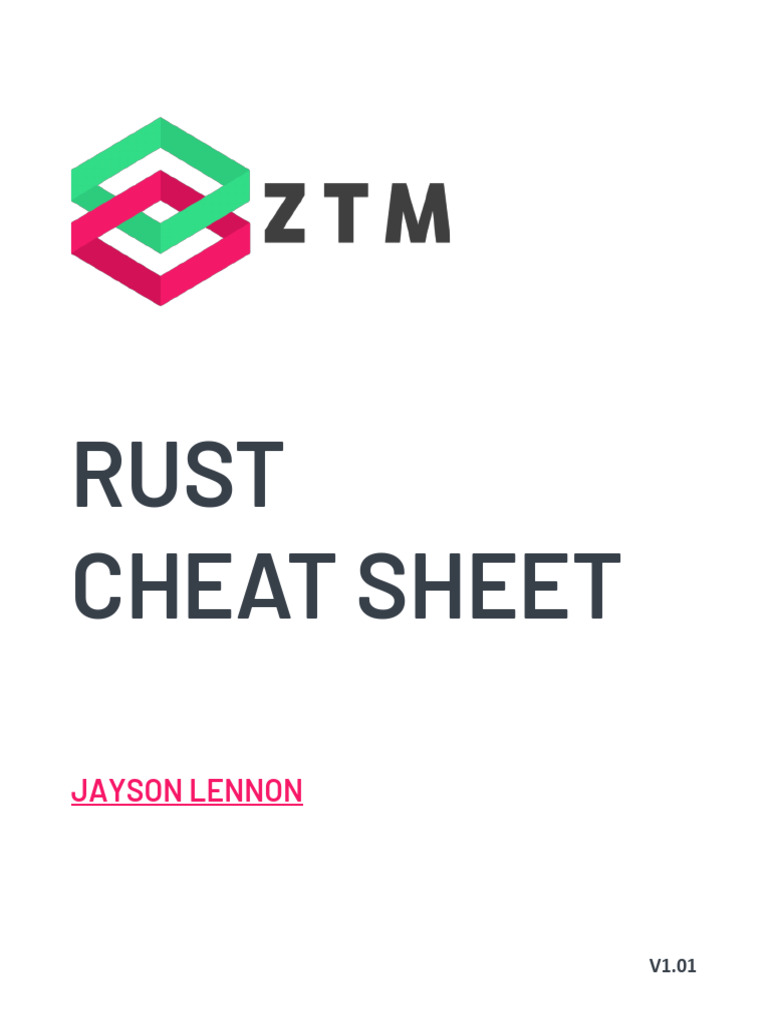 Rust Cheatsheet Zero To Mastery V1.01 | PDF