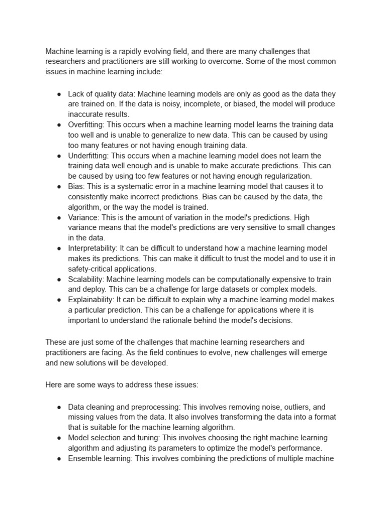 What Are Issues in Machine Learning | PDF