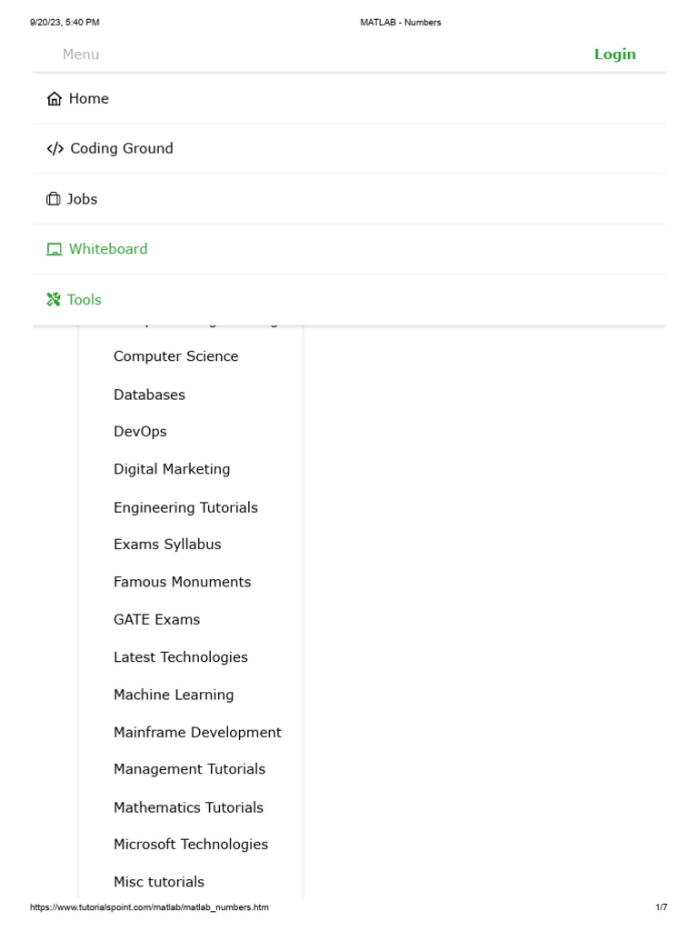 Matlab - Numbers | PDF