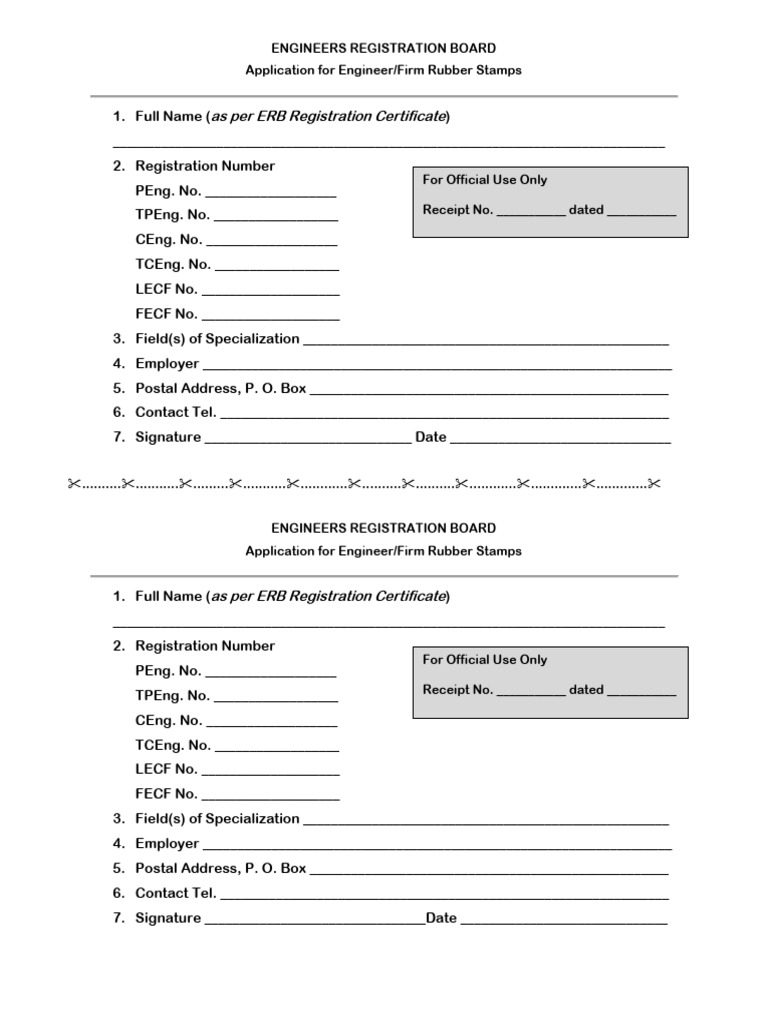 Application For New Rubber Stamp | PDF