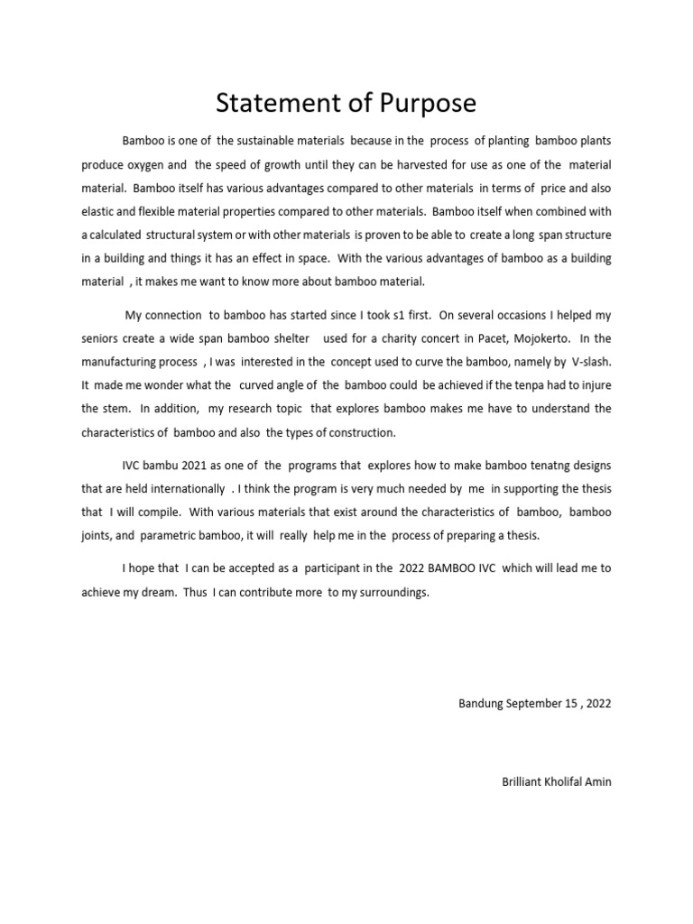 Statement of Purpose | PDF