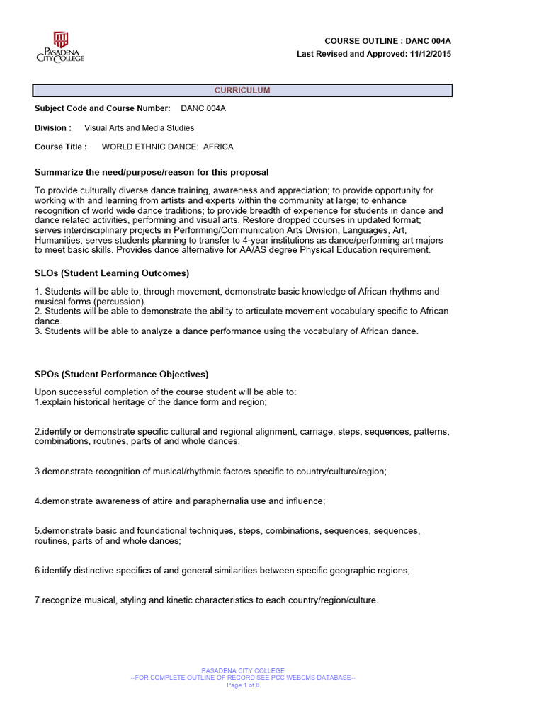 Ethnic Dance Proposal | PDF