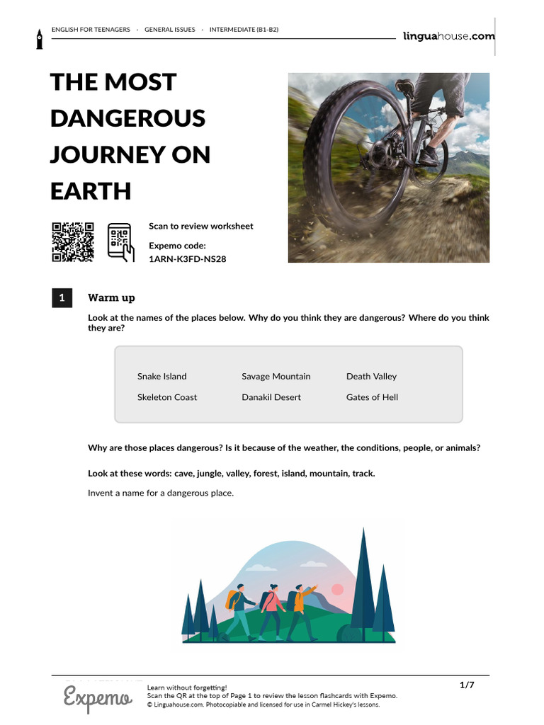 Dangerous Journeys for Teens: B1-B2 Lesson | PDF