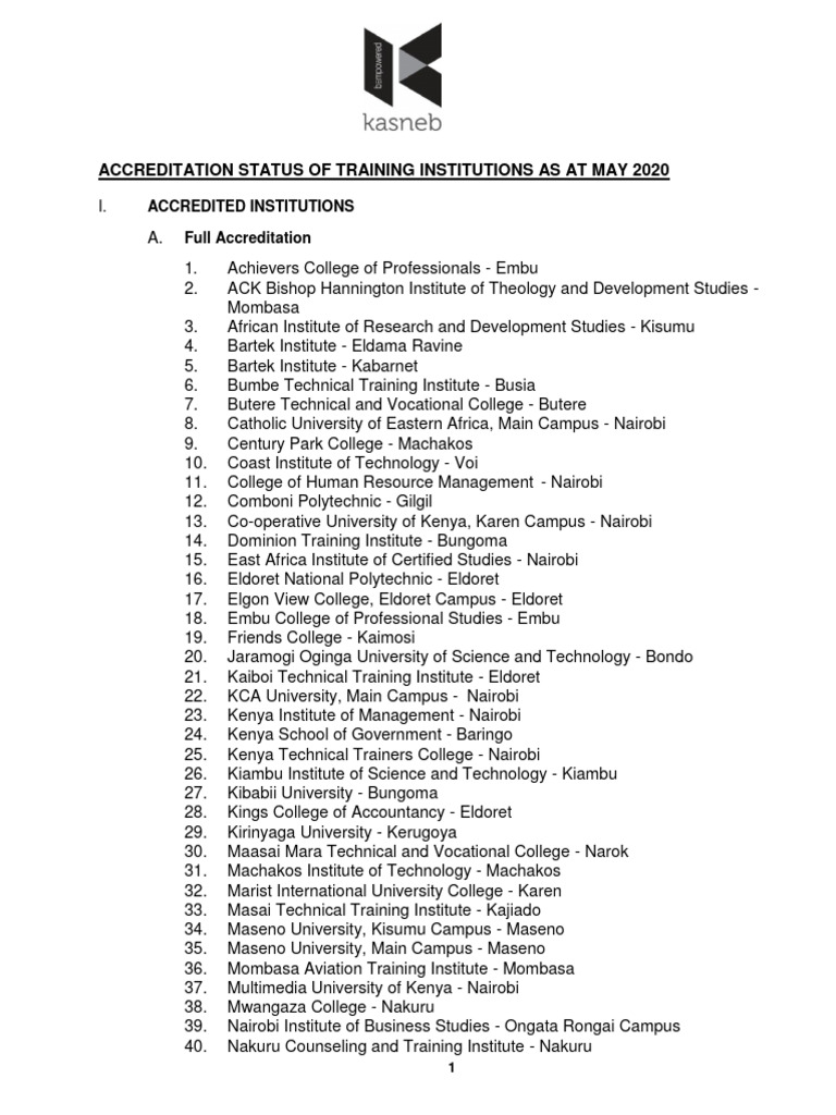 Accreditation Institutions | PDF