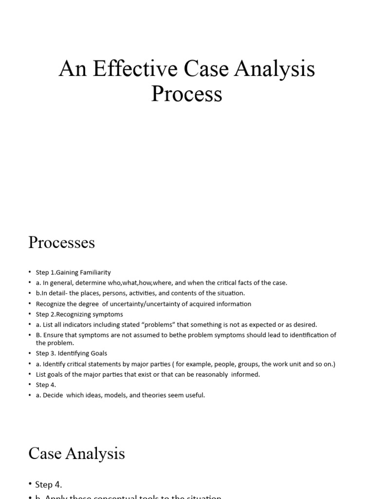 An Effective Case Analysis Process | PDF