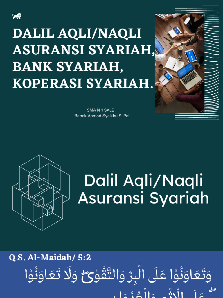 Dalil Aqliatau Naqli Asuransi, Bank, Koperasi Syariah | PDF