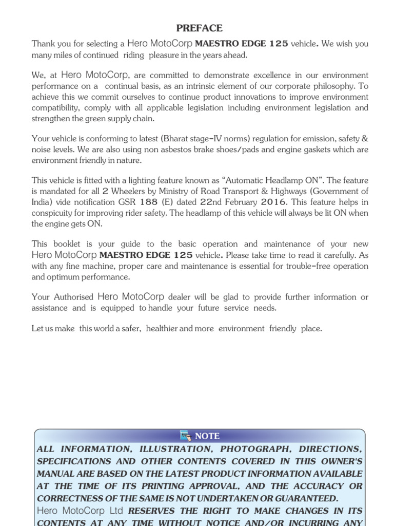 Maestro Edge 125 (May 2019) | PDF