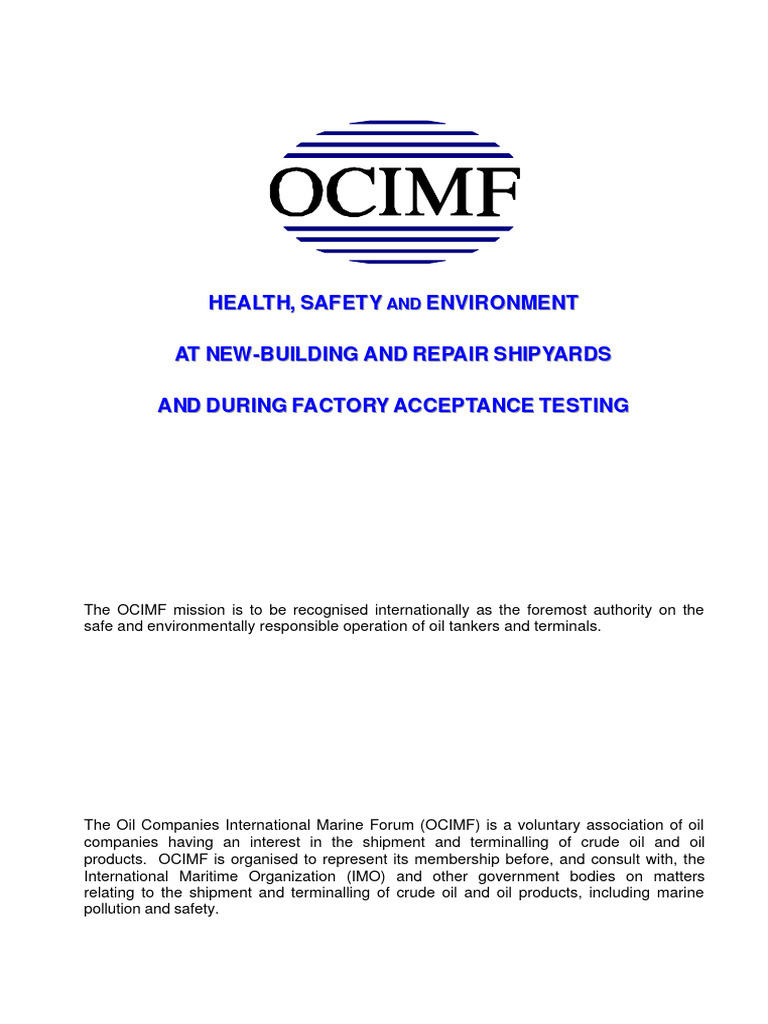 Shipyard HSE Safety Standards Guide | PDF | Risk | Occupational Safety ...