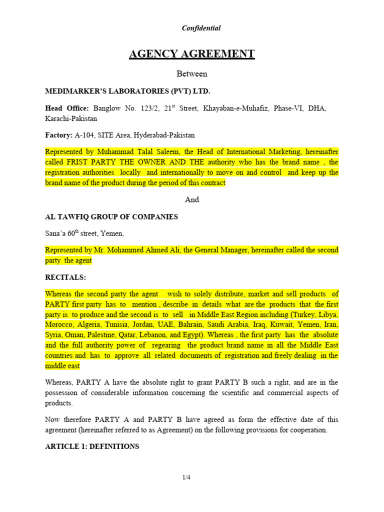 Agreement Draft | PDF