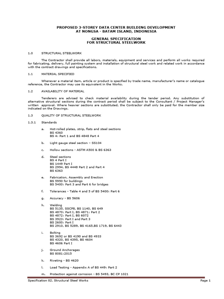DC5B - Spec 02. Structural Steel Works | PDF