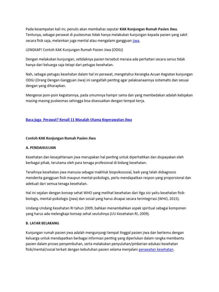 Contoh Kak Odgj | PDF