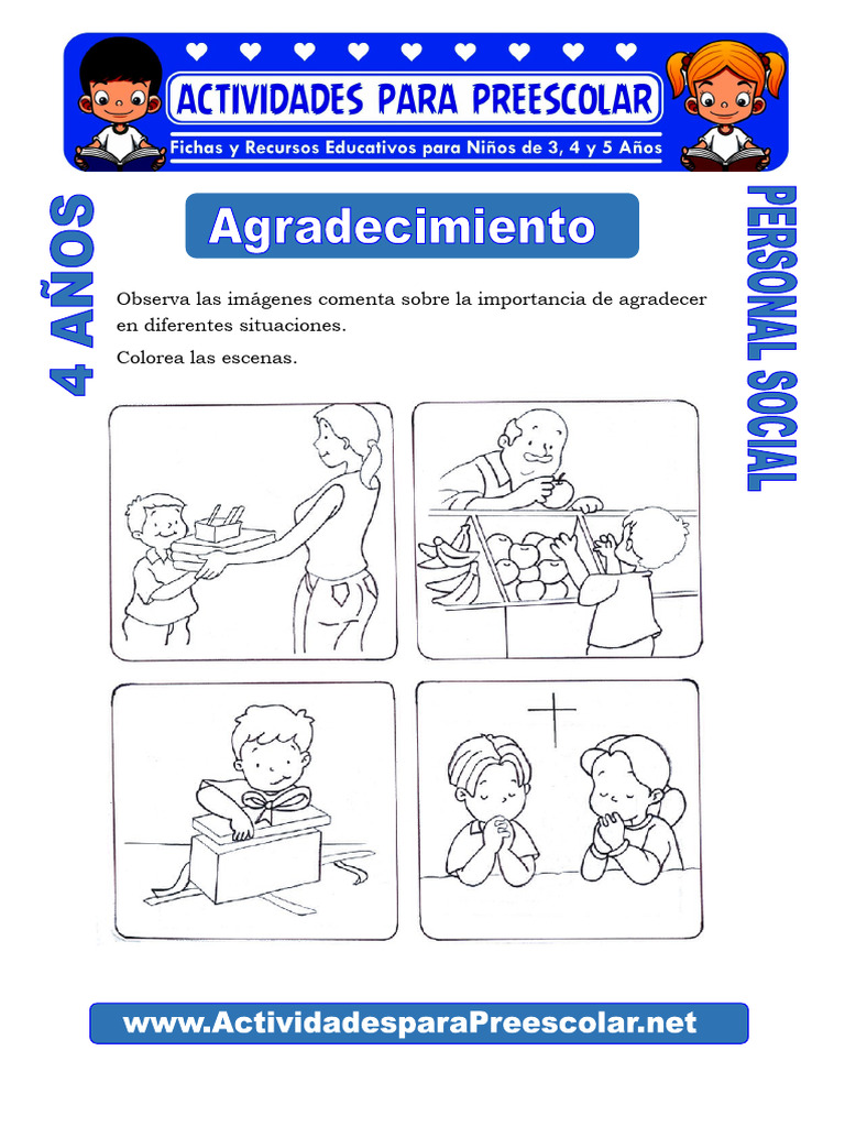 Agradecimiento para Niños de 4 Años | PDF