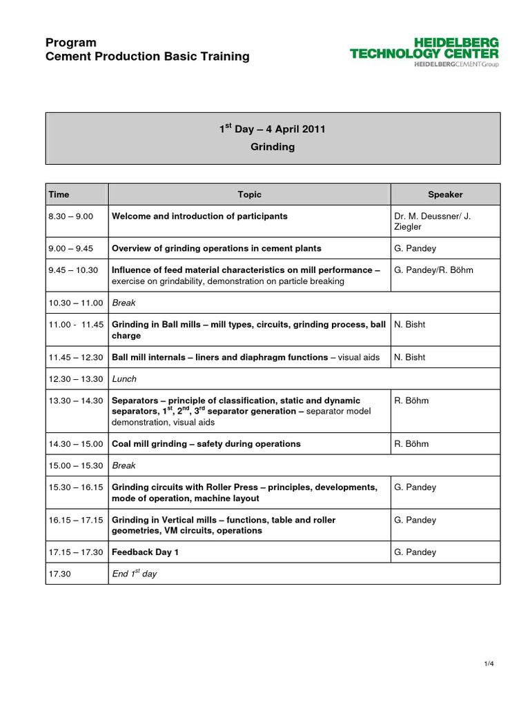Cement Production Training Program | PDF
