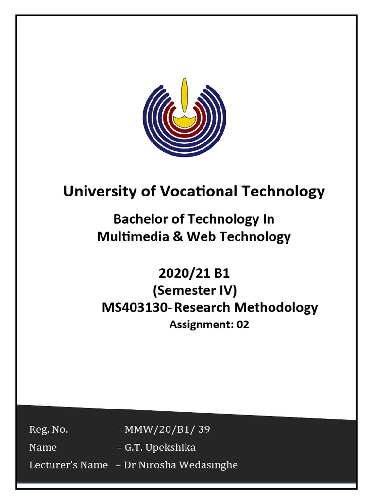 MMW 20 B1 39 - G.T Upekshika Assignment 2 - Research Proposal | PDF