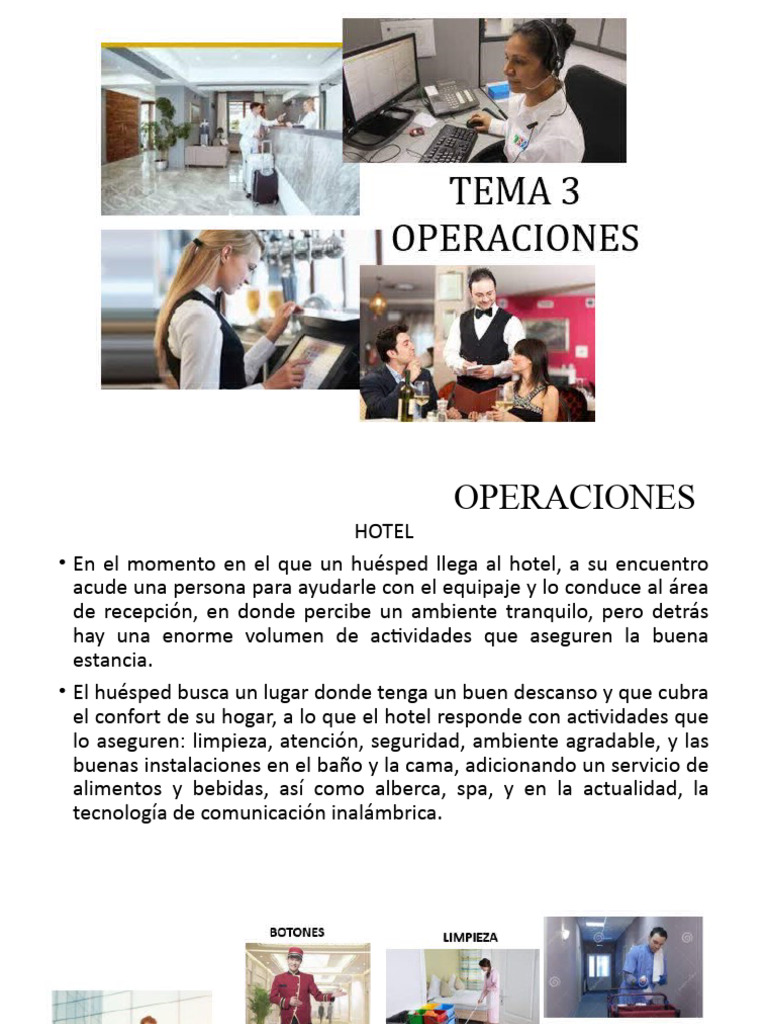 OPERACIONES | PDF | Cocina | Hotel